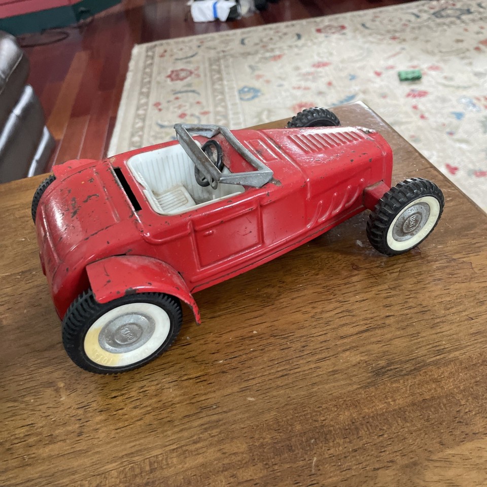 VINTAGE 1960s NYLINT FORD RED HOT ROD JALOPY ROADSTER COUPE CAR PRESSED ...