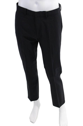 Theory Mens Creased Slim Leg Marlo New Tailor Dress Pant Trousers Black ...