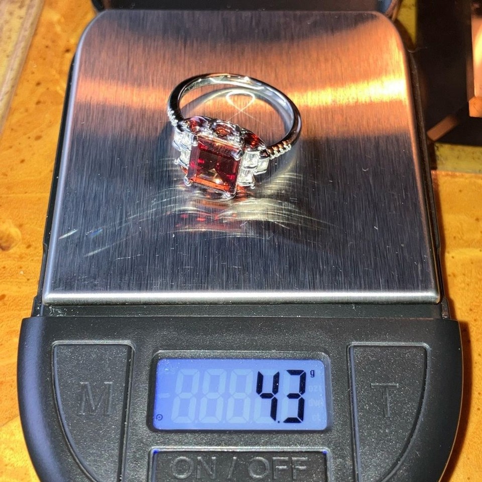 Red Labradorite Vermelho Red Garnet Sterling Silver Ring Size 8.75 | eBay