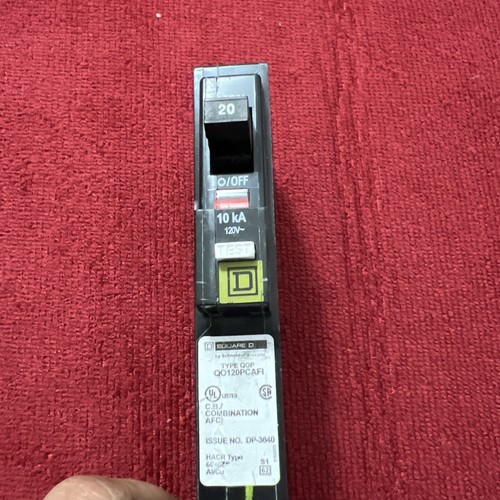 Square D QO120PCAFI 20Amp 1P 120V Plug In Arc Fault CAFI Combination ...