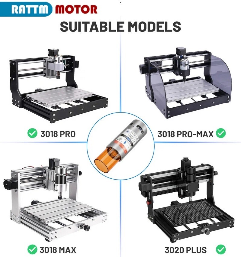 10W/20W Laser Module 12V Laser Head 3 Pin TTL&PWM For 3018 Pro/3020 ...