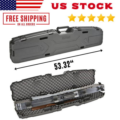 Pillared Double Gun Single Scoped Rifle Case Gun Storage Box Padded ...