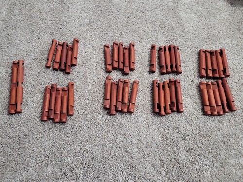 Wooden LINCOLN LOGS Lot of 40 Wood Round 2-Notch Pieces (4.5", Brown ...