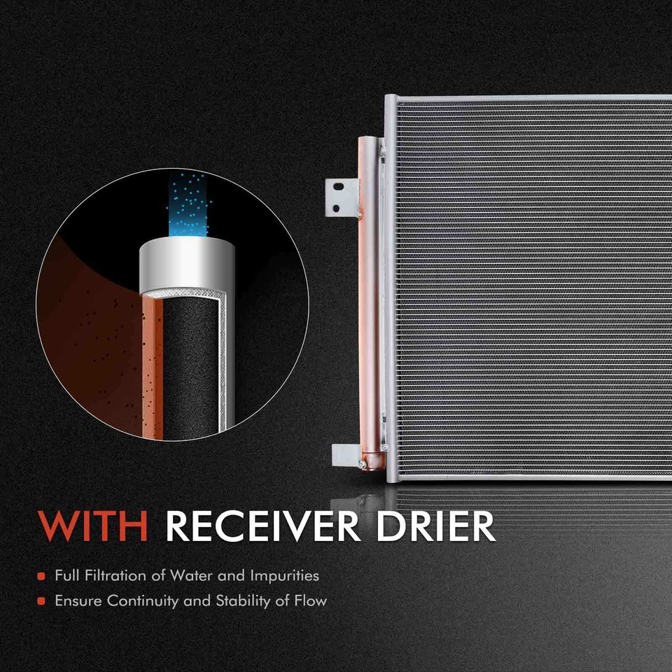A/C AC Condenser with Receiver Drier for Ford Explorer Lincoln Aviator ...