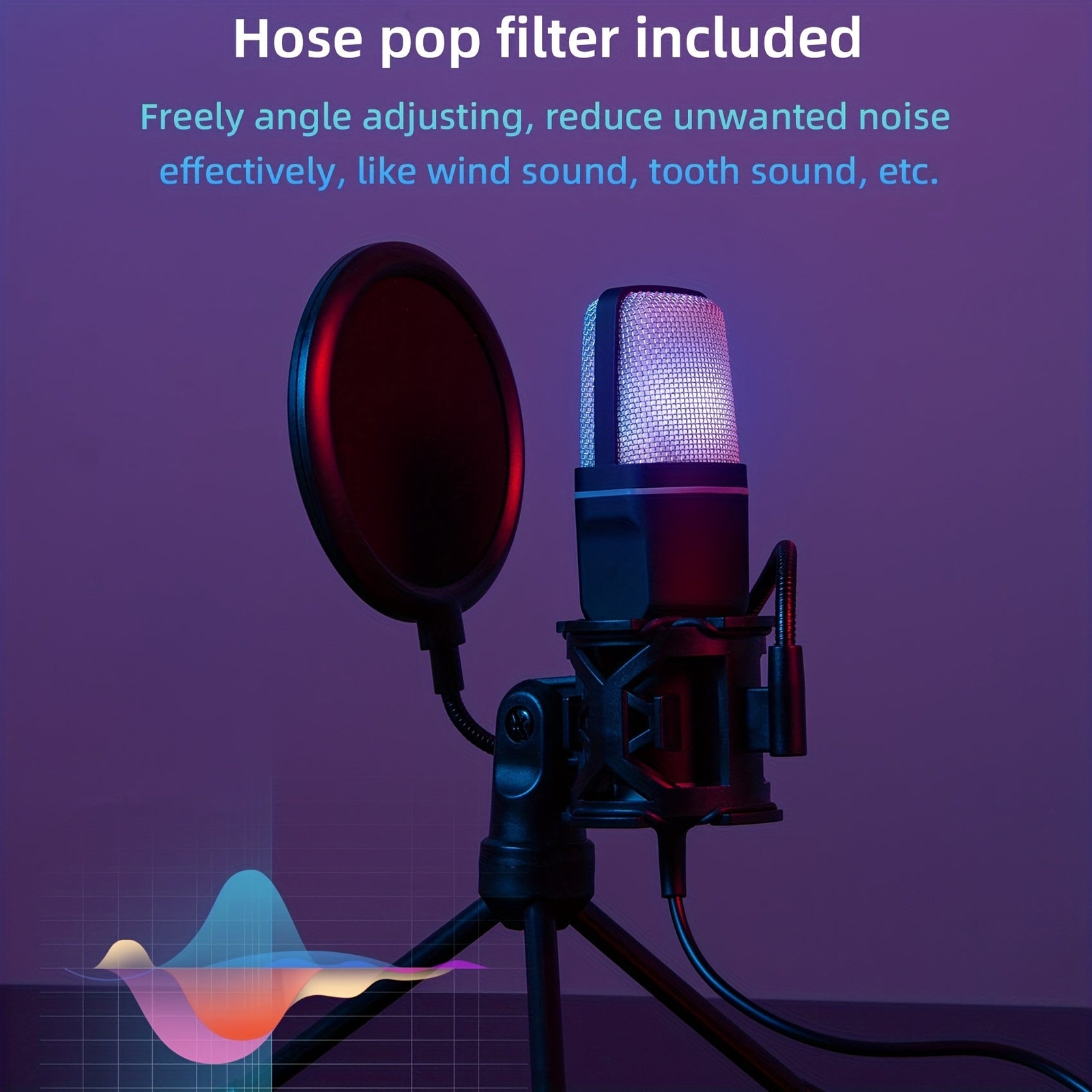 SF-666R RGB Condenser Microphone Cardioid Gaming Mic With Anti ...