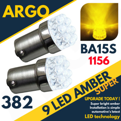 P21w BA15s 382 Amber Orange Indicator Bulbs Light P21w Turn Signal 9 ...