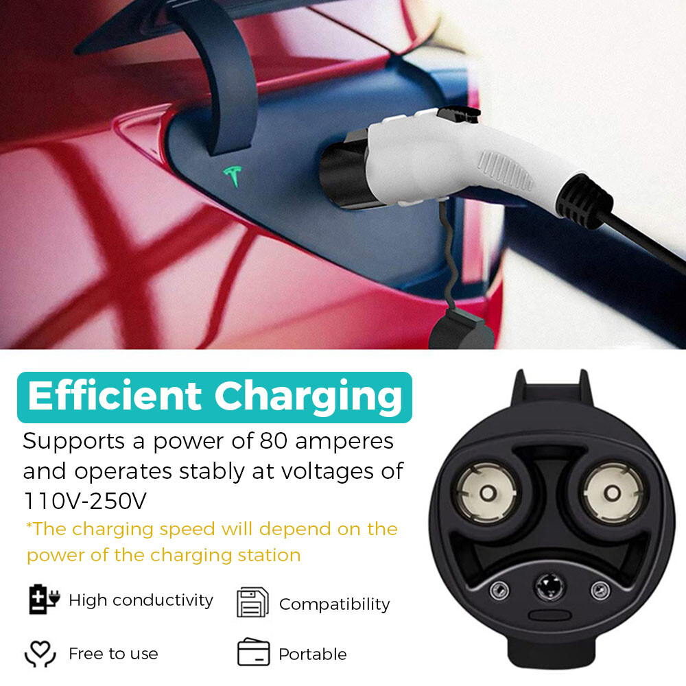 For J1772 to Tesla Charging Adapter 80A 250V | Grelly USA
