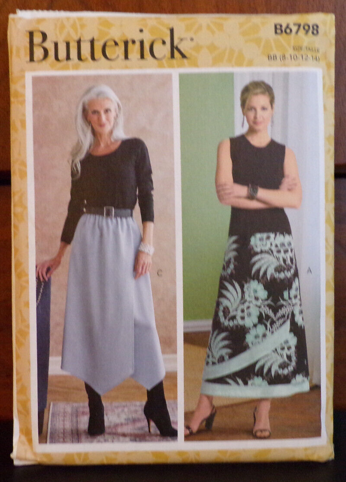 Butterick Sewing Pattern B6798 Misses Skirt Hem Front Variations Sizes ...