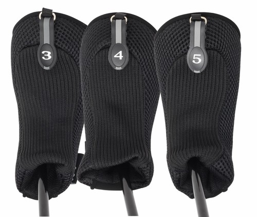 NEW NIB HYBRID THICK BLACK HEADCOVERS 3 4 5 SET FIT ADAMS GOLF CLUBS ...