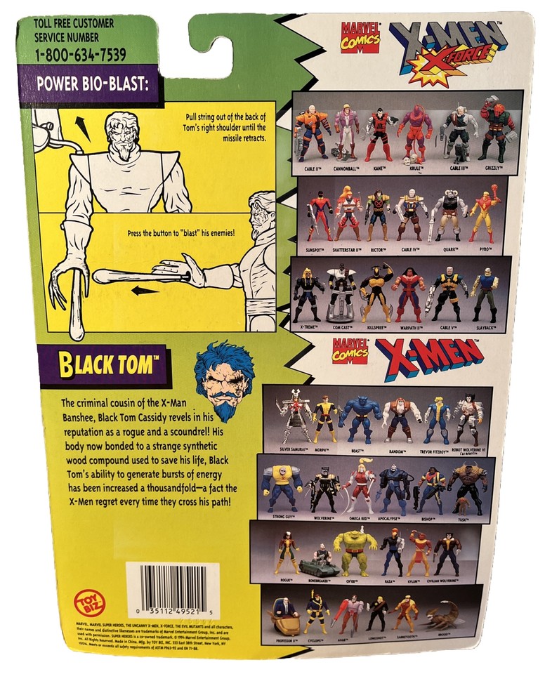 Marvel ToyBiz 1994 X-Men X-Force Black Tom Action Figure, (B109) | eBay