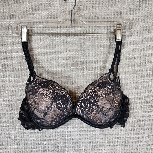 Victoria's Secret Sexy Little Things Black Lace Rhinestone Padded Bra ...