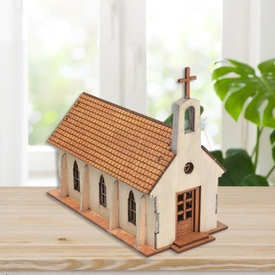 Wooden Church Model Kit Handmade Handicraft Holiday Gift Accessories | eBay