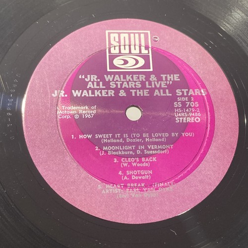 Jr. Walker & the All Stars - Live! - Vinyl LP 1967 Soul SS 705 Stereo w ...