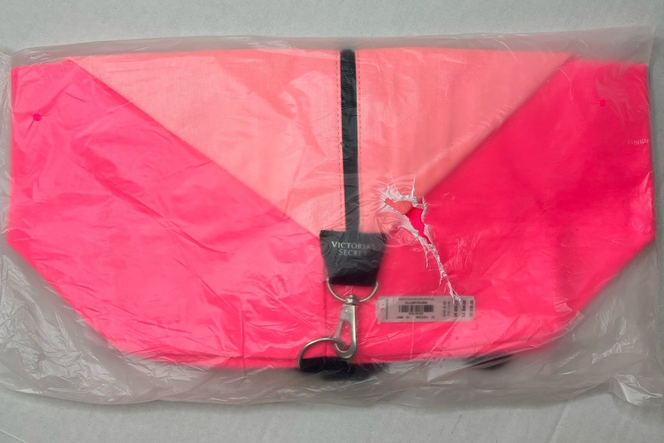 Victoria's Secret Pink Orange Drawstring Backpack Bag Tote Gym Beach ...