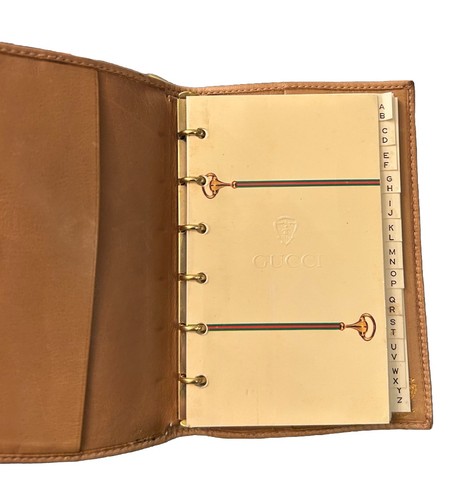 Vintage Gucci Tan Leather Mini Address Book Pre-owned All Unused Pages ...