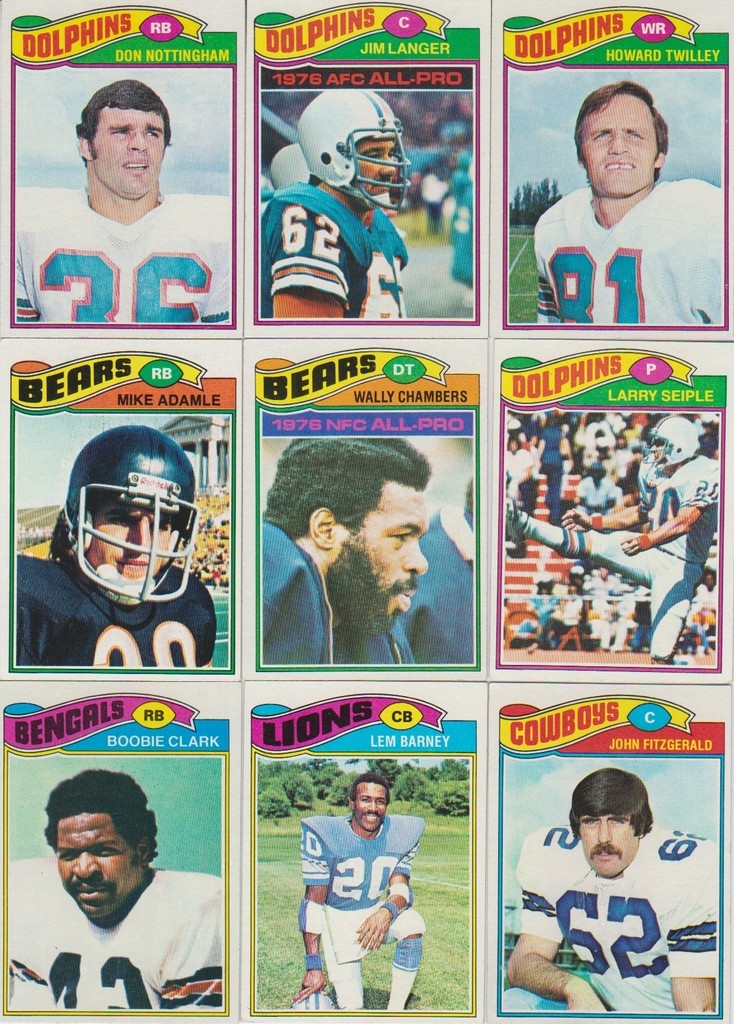 1977 Topps Football Stars 9 Card Lot with Howard Twilley VG-EX ...