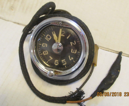 OLD 2 3/4" ROUND 1950 50 JAEGER WATCH CO MODEL 10 491 CAR DASH CLOCK W ...