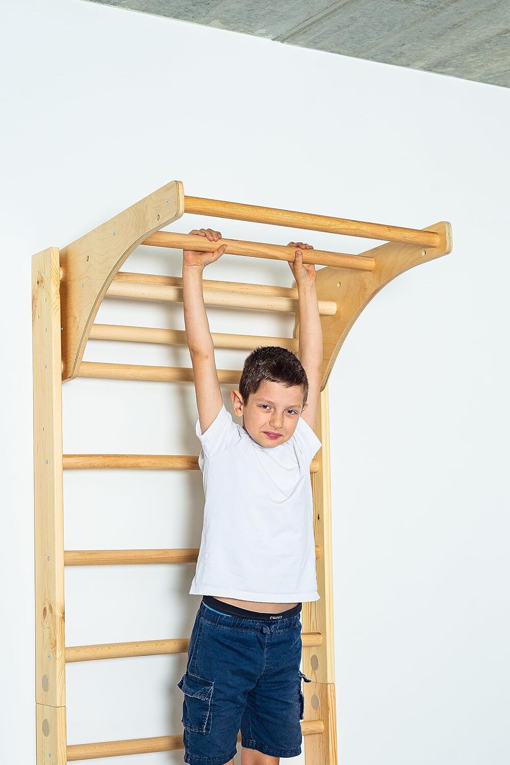 Wooden Swedish Ladder, Stall Bars Set for Gymnastics with Adjustable ...