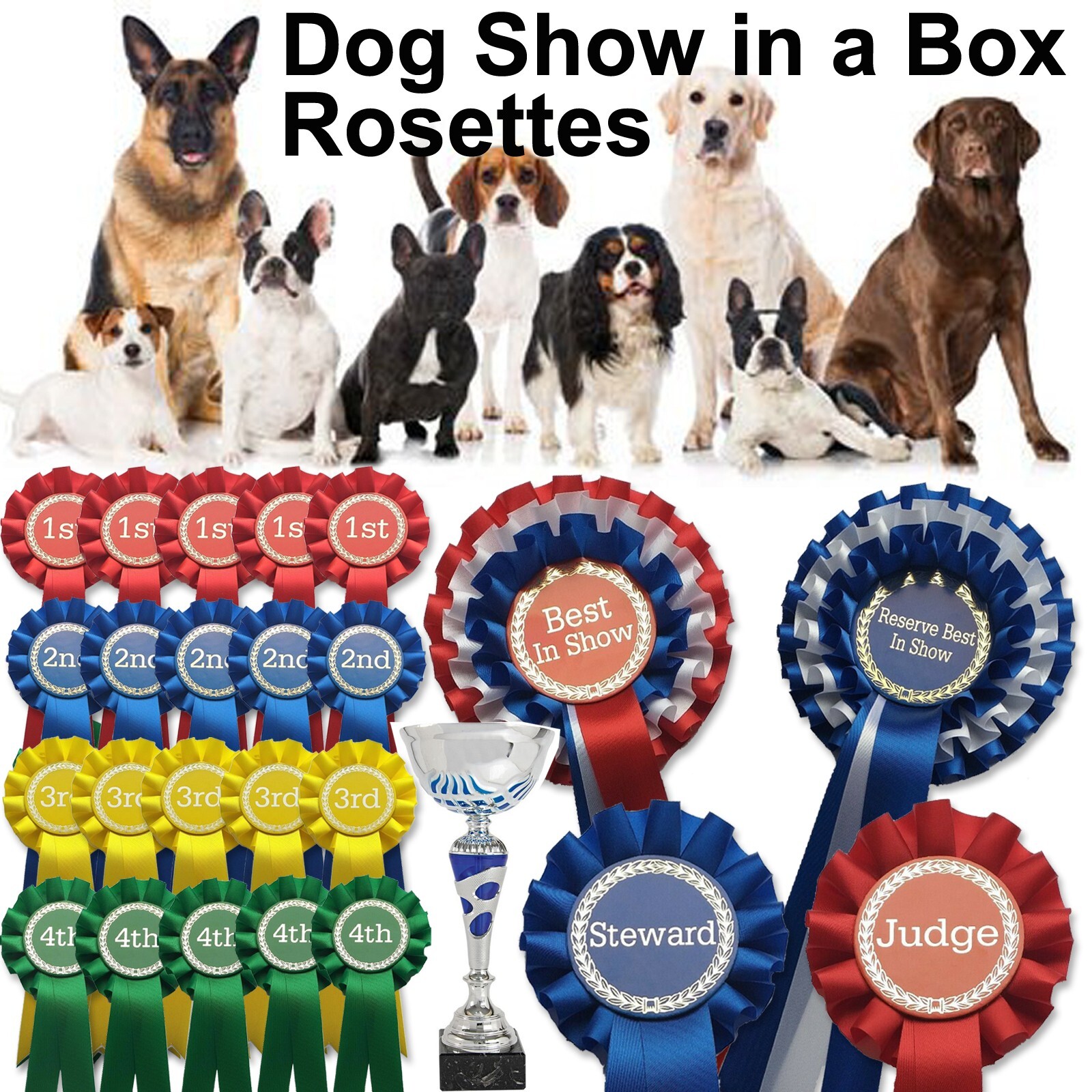Dog Show Rosettes Complete Show Pack Rosettes Award Rosettes In a Box ...