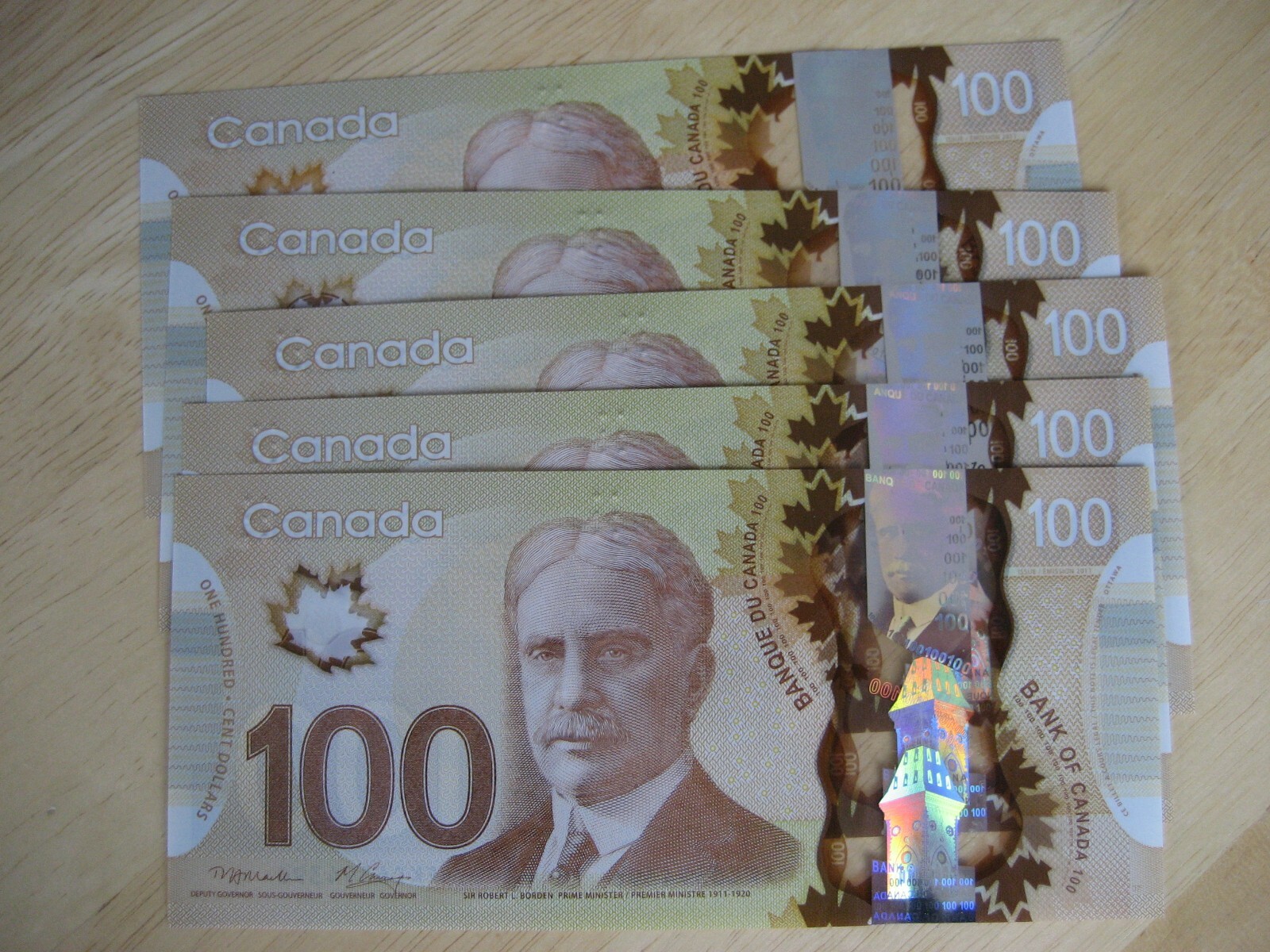 Canadian 2011 consecutive $100 bank notes, 5 pieces. Uncirculated. | eBay