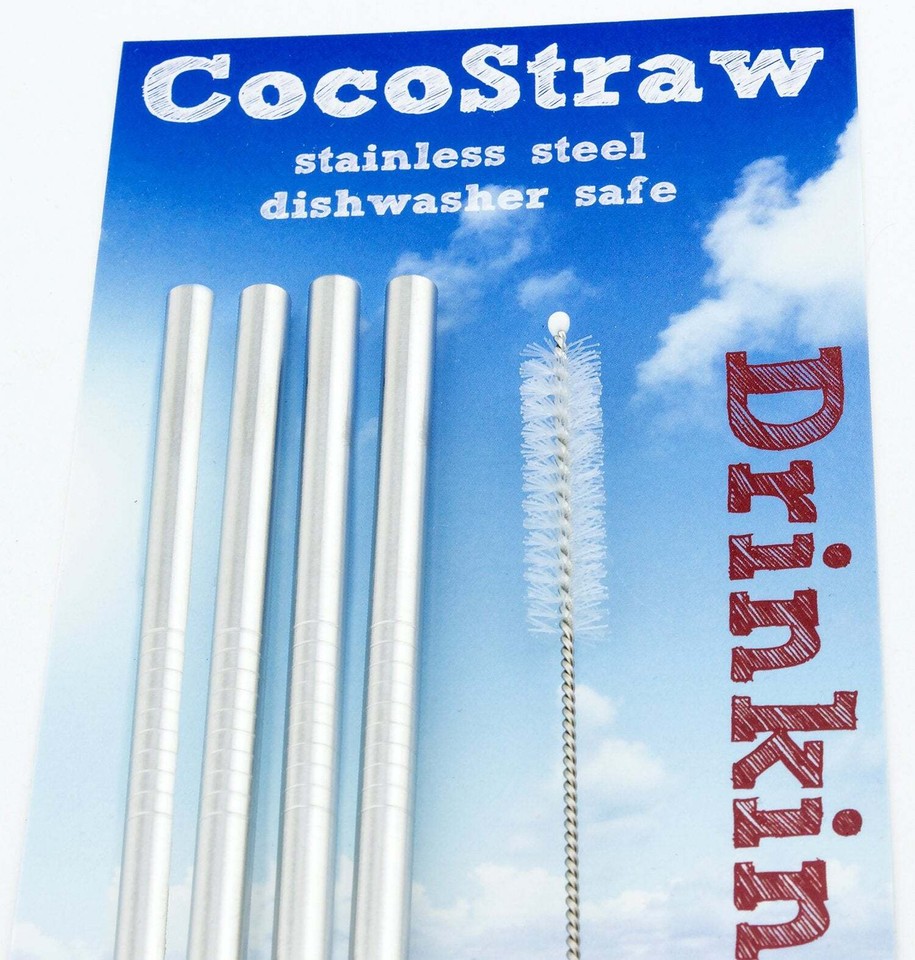 4 Stainless Steel Drinking Straws fits Yeti Tumbler Rambler Cups ...