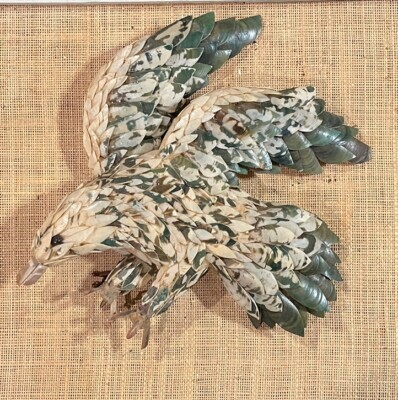 Vintage Unique Art Bird Of Prey 3D Made Of Shells Framed Unsigned | eBay