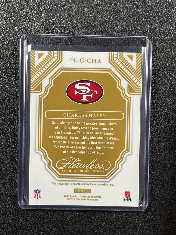 CHARLES HALEY 2023 PANINI FLAWLESS GREATS AUTOGRAPH AUTO RUBY 07/15 ...