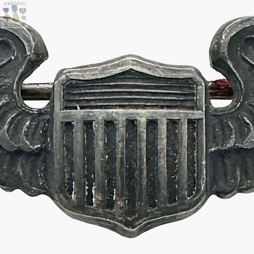 STERLING WWII U.S. ARMY AIR CORPS PILOT WINGS BADGE 1-1/2” SIZE BALFOUR ...