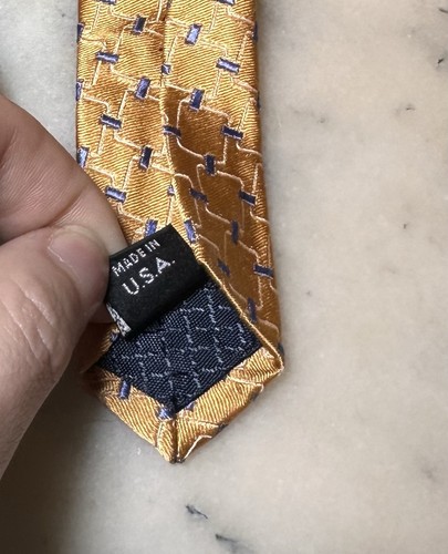 Mario Borelli Orange Blue Geometric Tie Made In USA | eBay