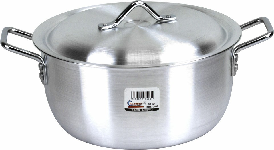 Crescent Elegant Aluminium Casserole Stock Soup Cooking Pots with Lid ...