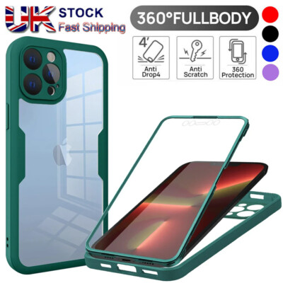 Full Body Clear Hybrid Shockproof 360 Case For iPhone 14 15 16 17 Pro ...