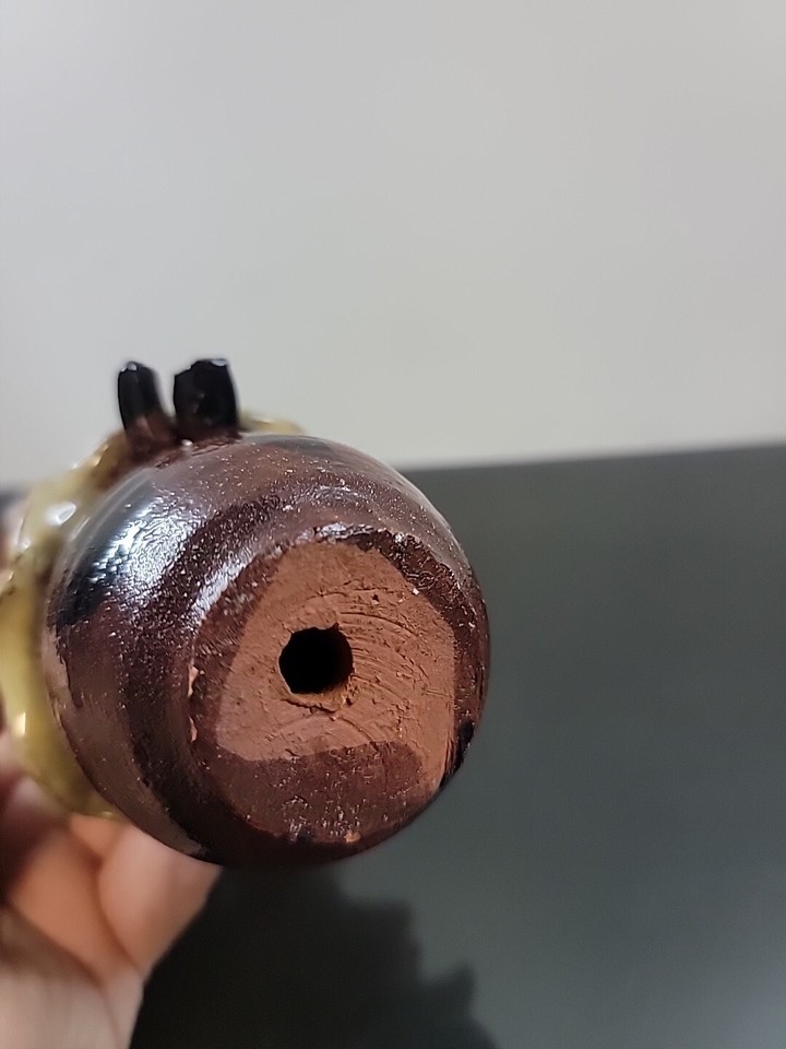 Clay Faceless Doll Artesania Yellow Glazed Ruffled Dress Woman Figurine ...