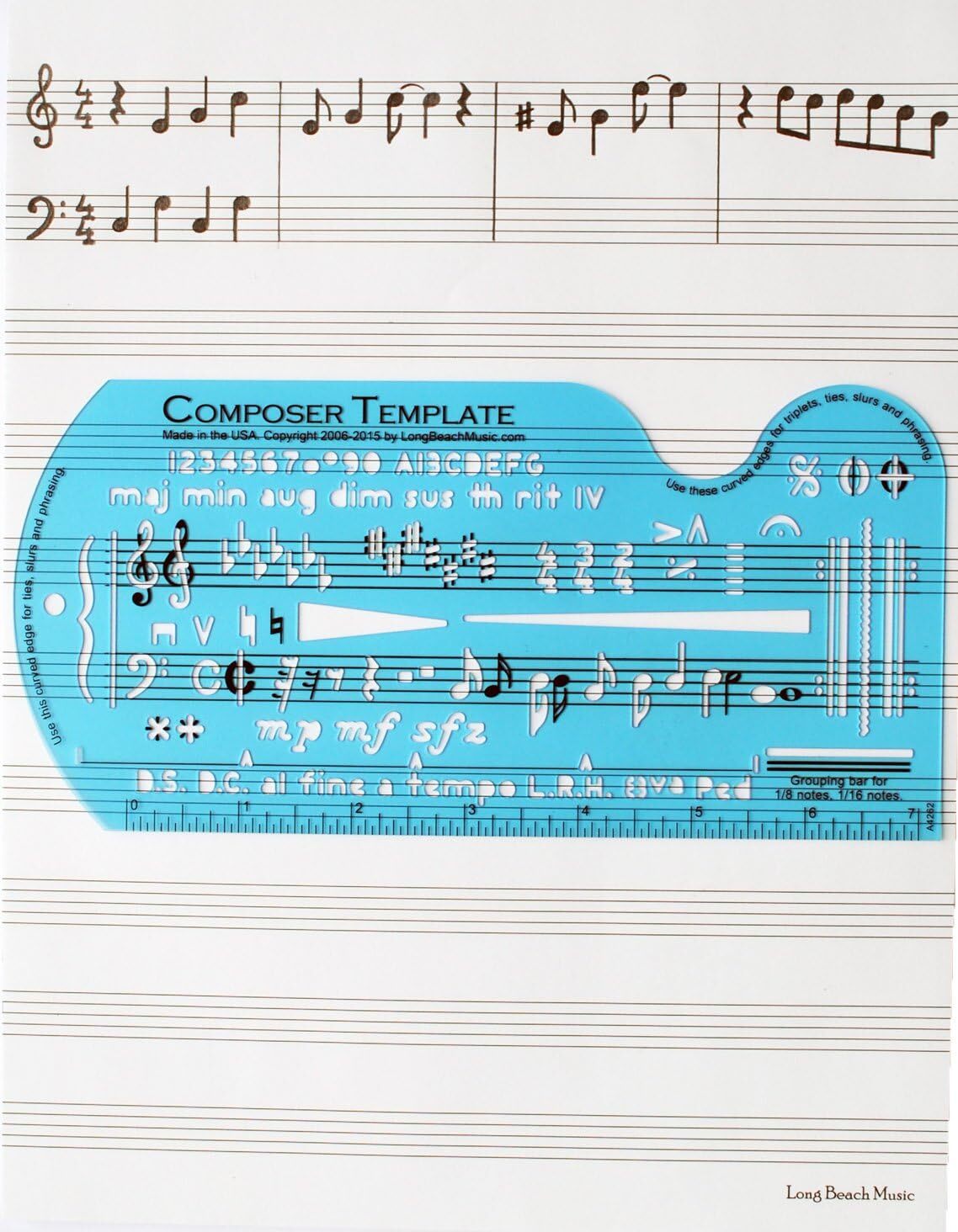 Song Writer's Composing Template Stencil for Music Notes Symbols with ...