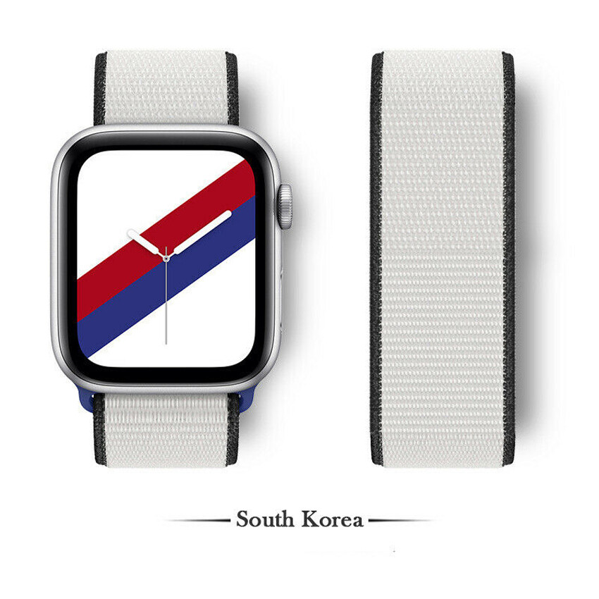 For Apple Watch Series Ultra 9 8 7 38-49mm National Flag Nylon Band ...
