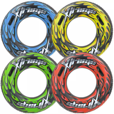 36" Inflatable Turbo Swim Ring & Handles Beach Pool Float Swimming ...