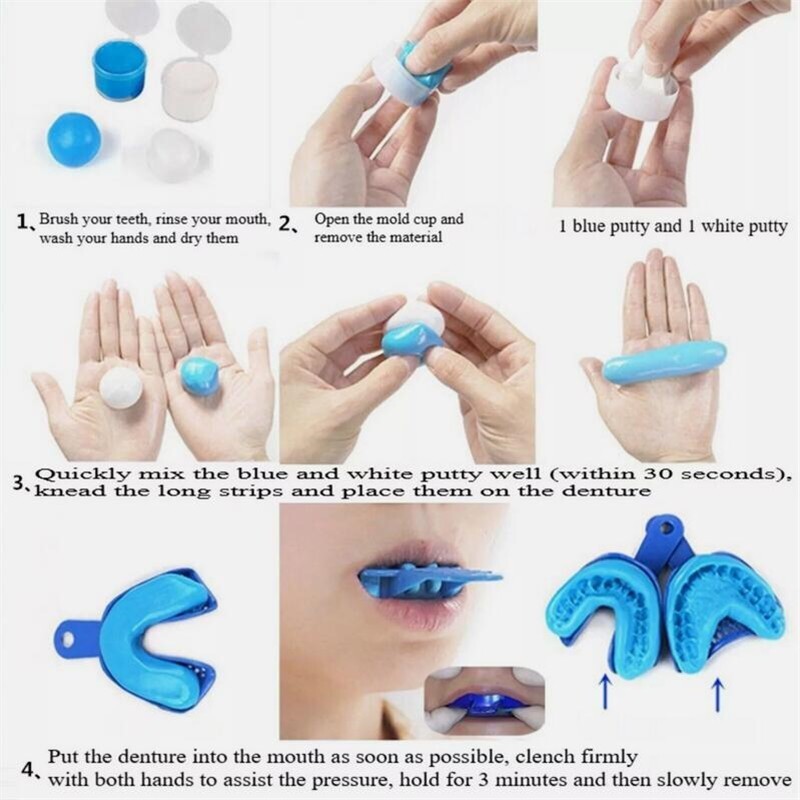DIY Denture Kit Full set False Teeth Dental Base Homemade Prostheses ...
