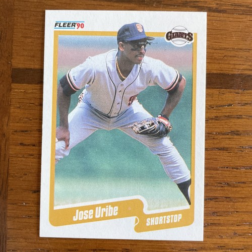 1990 FLEER JOSE URIBE RARE BASEBALL CARD! BIRTHDATE ERROR. PRISTINE ...