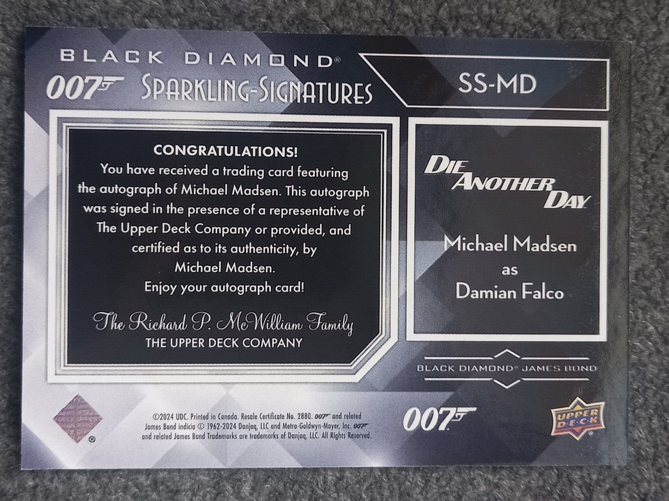 UPPER DECK BLACK DIAMOND JAMES BOND MICHAEL MADISON SPARKLING ...