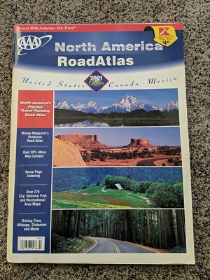 AAA 2001 North America Giant Road Atlas Book United States Canada ...