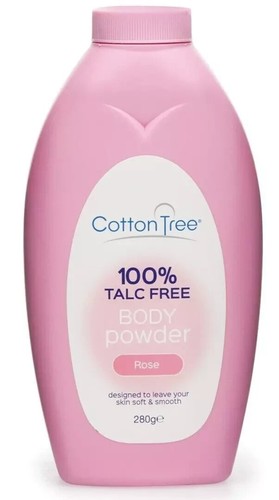 COTTON TREE BODY POWDER 100% TALC FREE FOR BABY SOFT SKIN ROSE LAVENDER ...
