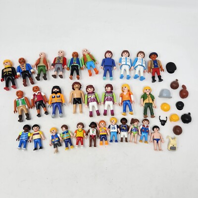 PLAYMOBIL Vintage Figures People Lot 70s 80s Geobra Kids Hair Hats ...