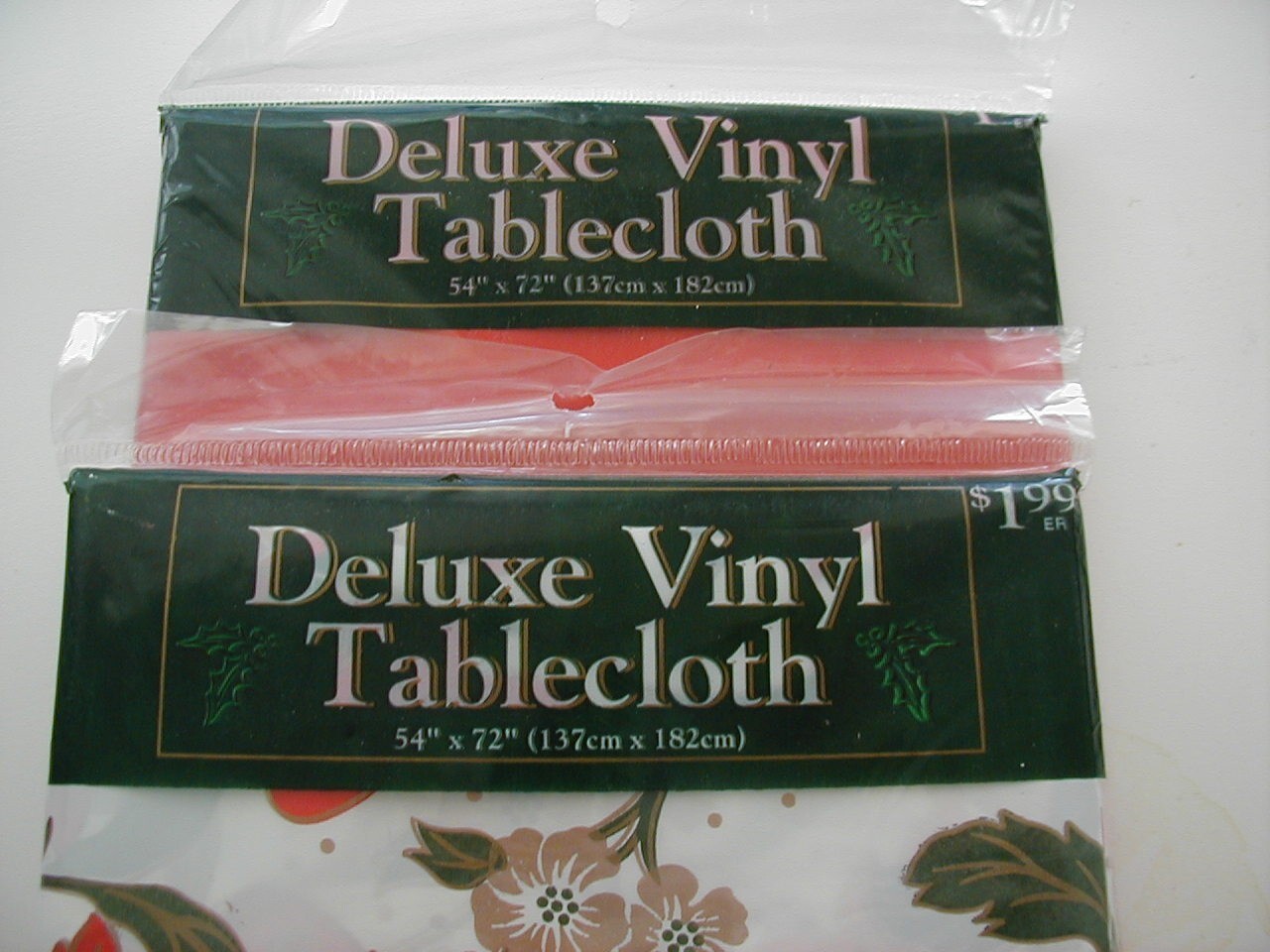 Vintage Vinyl Christmas Tablecloths NOS 54 x 72 NO Flannel Back ...