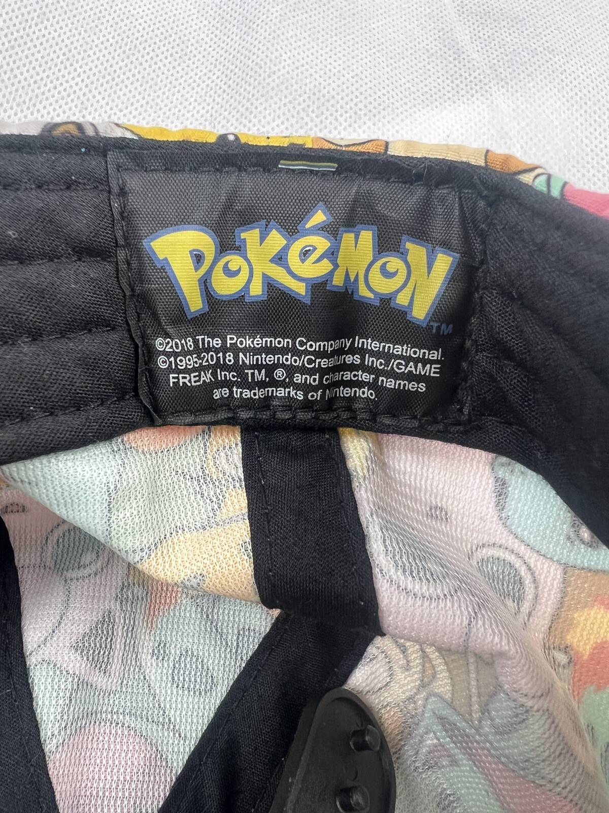 2018 POKEMON CHARACTERS ALL OVER PRINT SNAPBACK HAT C… - Gem