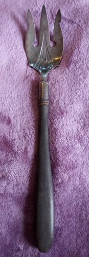 Vintage Wooden Handled Cold Meat Other 11" Pitchfork Serving Fork | eBay