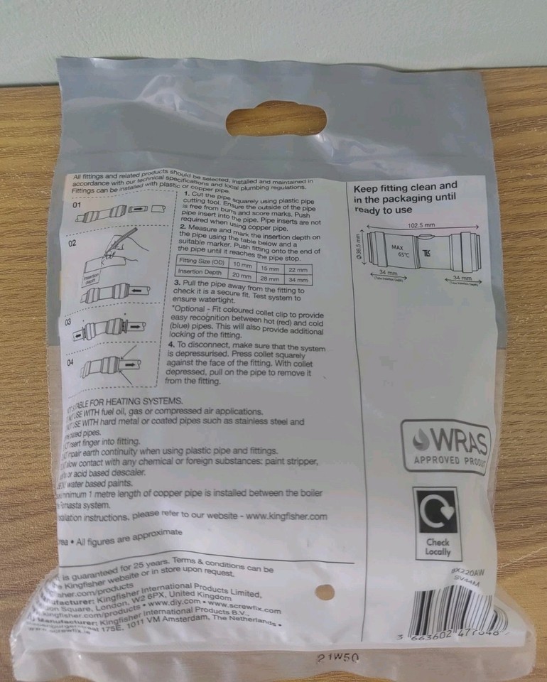 Flomasta Isolation Valve (x3) 22mm Slotted Push-Fit SV44M FREE 24 Hr P ...