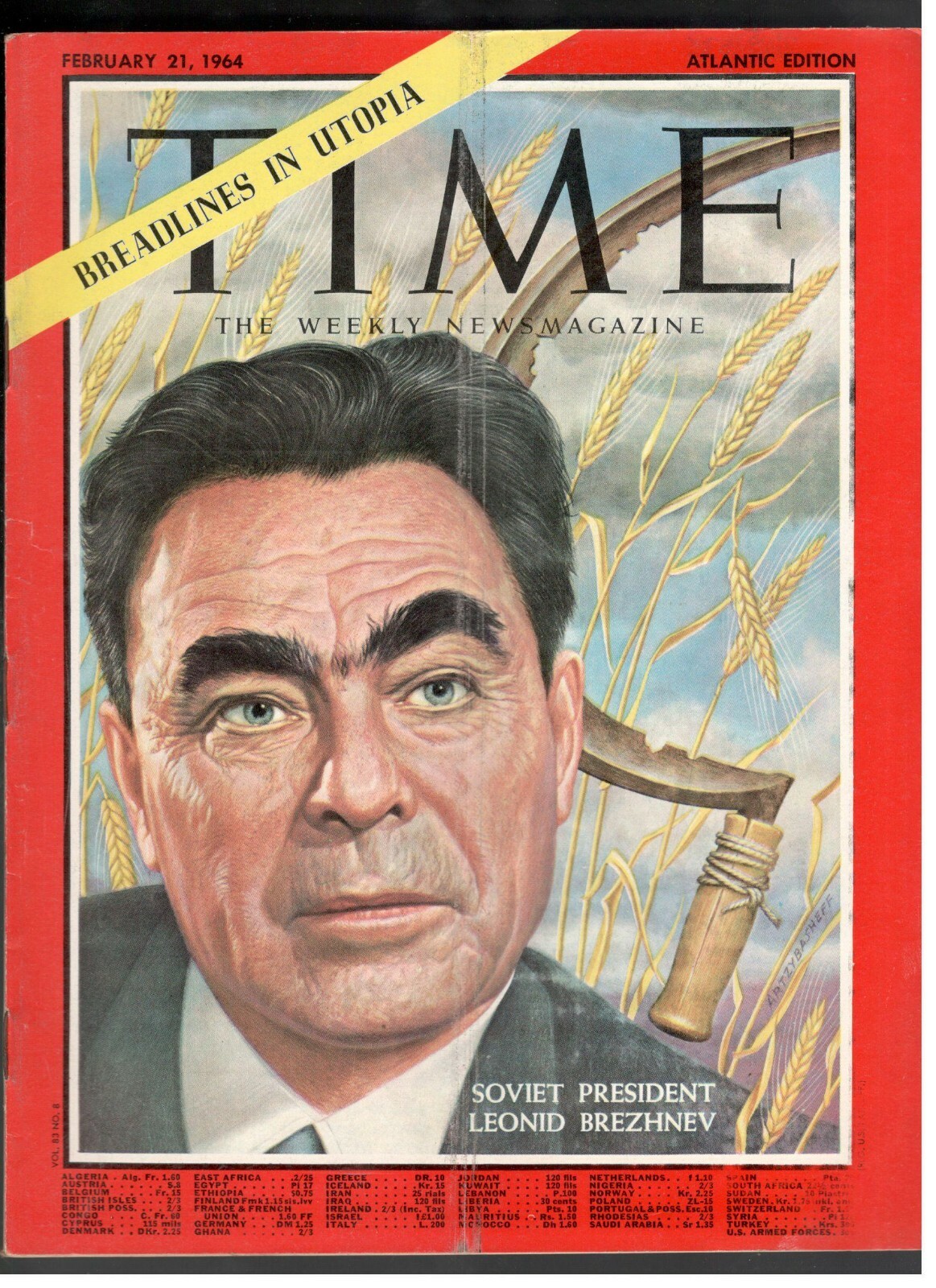 Time Magazine February 21, 1964 Russia Soviet President Leonid Brezhnev ...