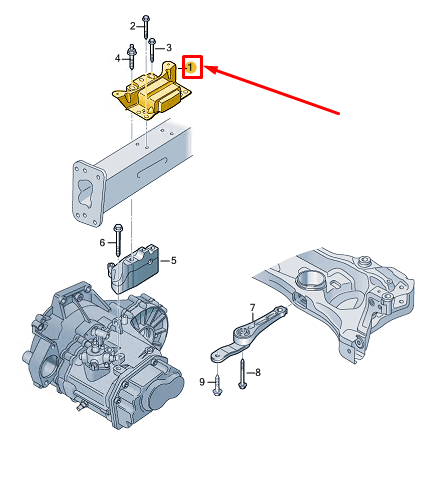 VW POLO AW MK6 Gearbox Mounting 2Q0199555BK NEW GENUINE | eBay
