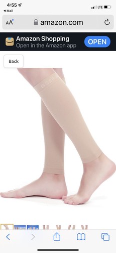 BSERA calf compression sleeve 2 Pair 15-20mmHG calf support footless XL ...
