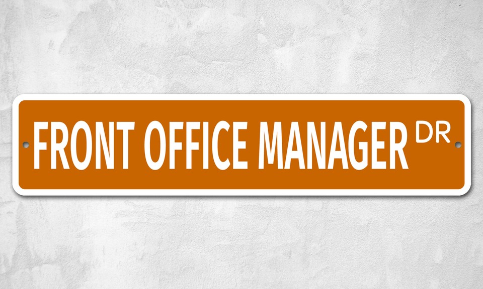 6052 SS Front Office Manager 4" x 18" Novelty Street Sign Aluminum | eBay