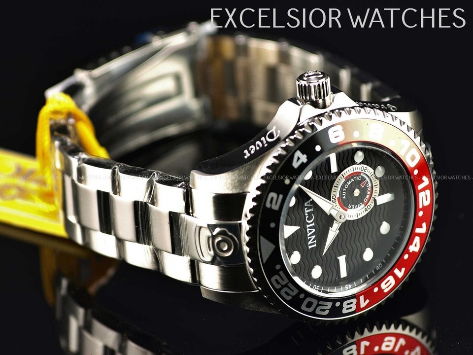 New Invicta Men's 47mm Grand Diver JAPAN AUTOMATIC Black Wave Dial SS ...